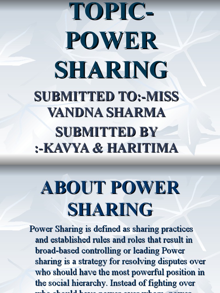 Understanding Power Sharing Dynamics | PDF
