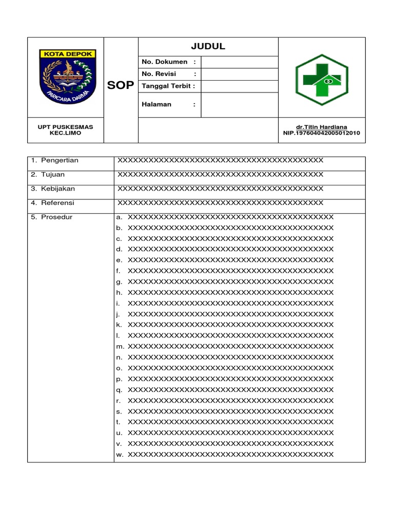 Sop Templete Terbaru | PDF