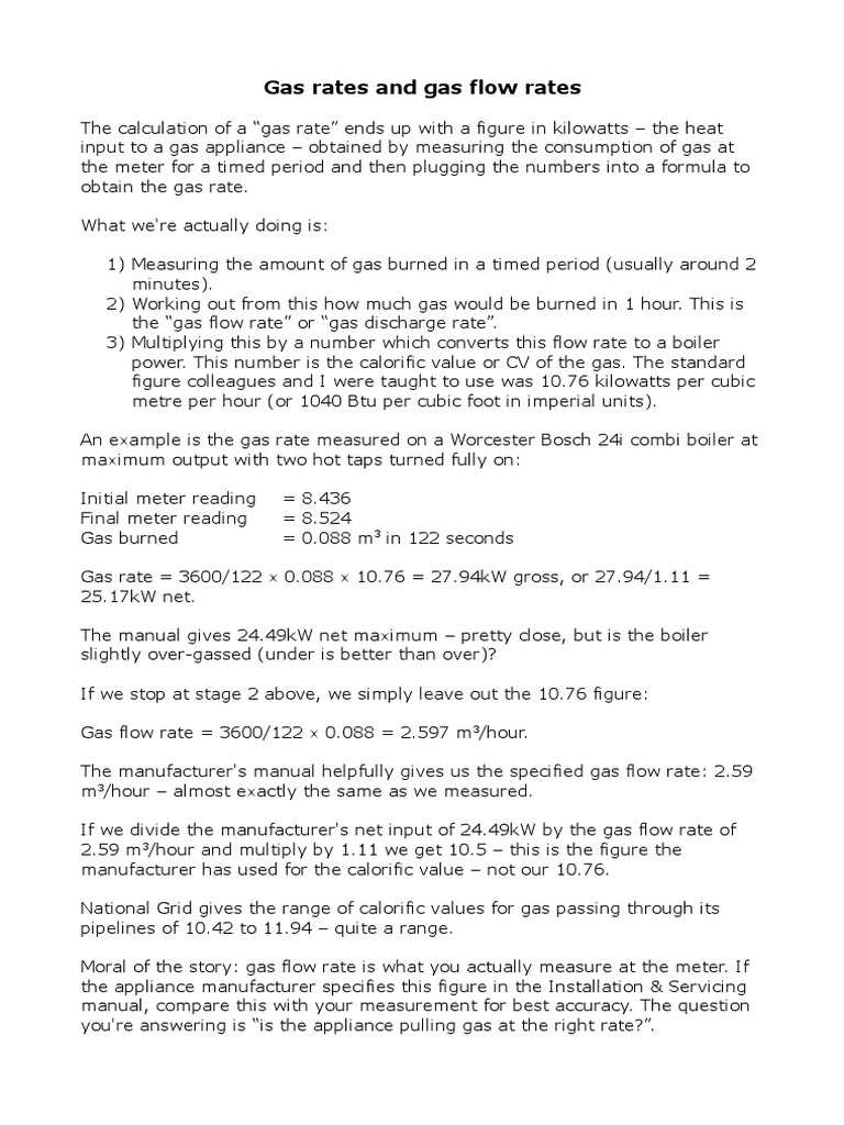 Gas Rate Calculation for Boilers | PDF