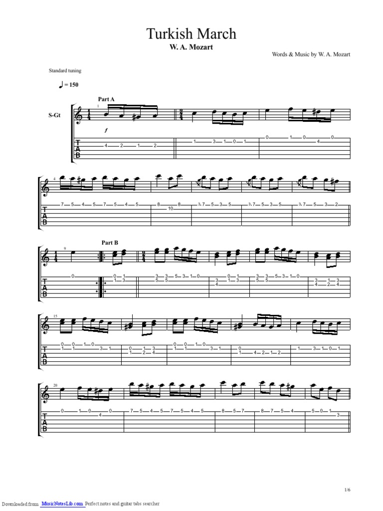 Mozart-Turkish March 2 | PDF | Guitar Family Instruments | Celtic ...