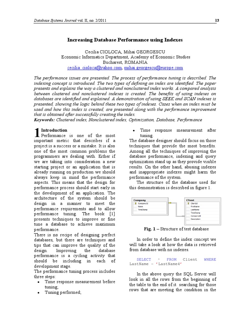 Increasing Database Performance Using Indexes | PDF | Database Index ... Increasing Database Performance Using Indexes | PDF | Database Index ...