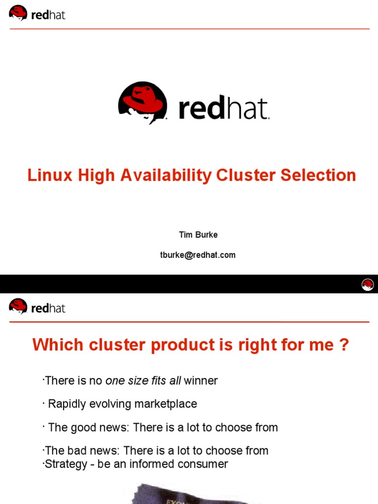 Linux High Availability Cluster Selection | PDF | Computer Cluster | Linux