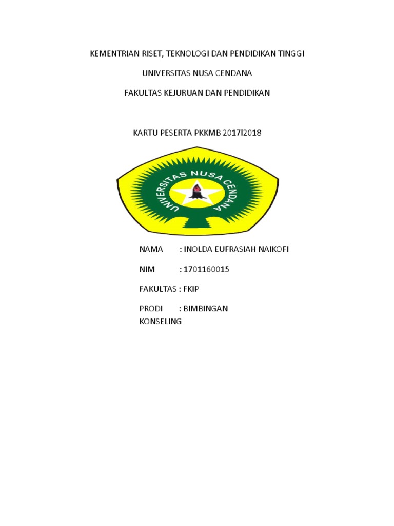 Kartu Peserta PKKMB 2017/2018 | PDF