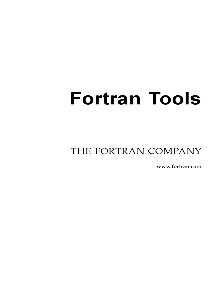 Fortran Tools Pdf Pdf Library Computing Parameter Computer Programming