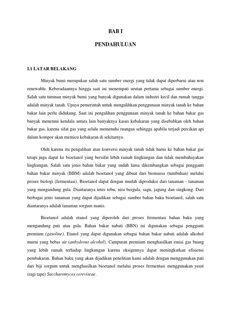 Pembuatan Bioetanol Dari Pati Biji Sorgum | PDF Pembuatan Bioetanol Dari Pati Biji Sorgum | PDF