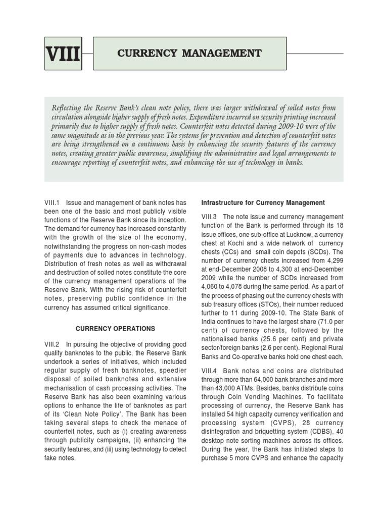 RBI Currency Management Report 2012 | PDF | Banknote | Reserve Bank Of ...