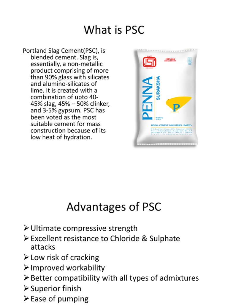 What is PSC: A Guide to Portland Slag Cement | PDF | Cement | Concrete