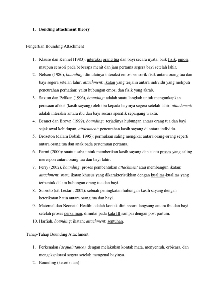 Bonding Attachment Theory | PDF