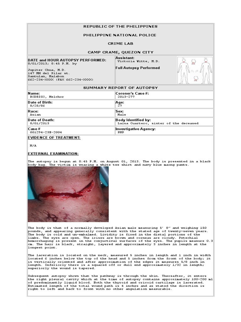 Autopsy Sample | PDF | Autopsy | Respiratory Tract
