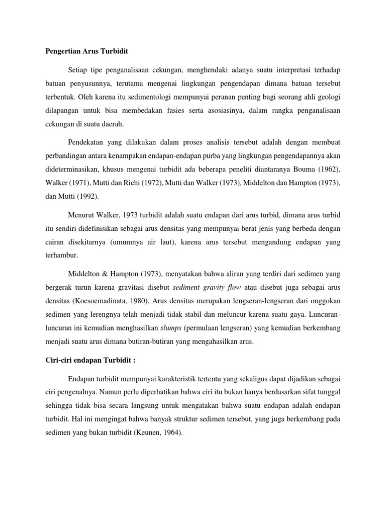 Arus Turbidit dan Karakteristiknya | PDF