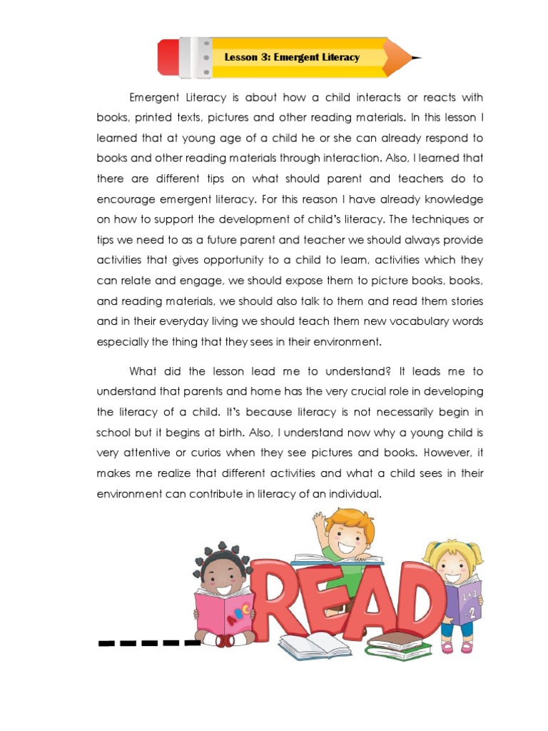 Emergent Literacy | PDF | Reading (Process) | Literacy