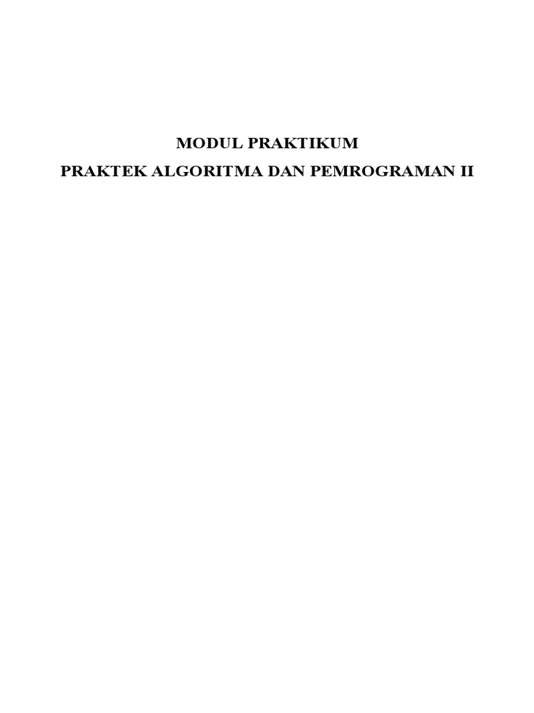 Modul Algoritma Dan Pemrograman 2 PDF | PDF