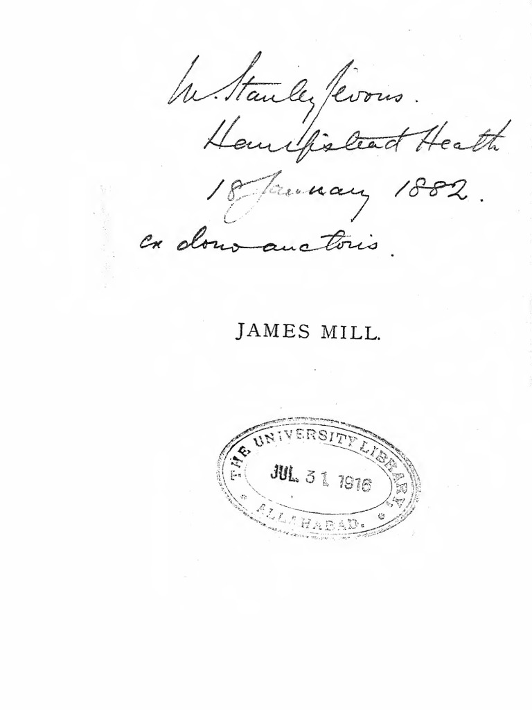 James Mill A Biography | PDF | Biography