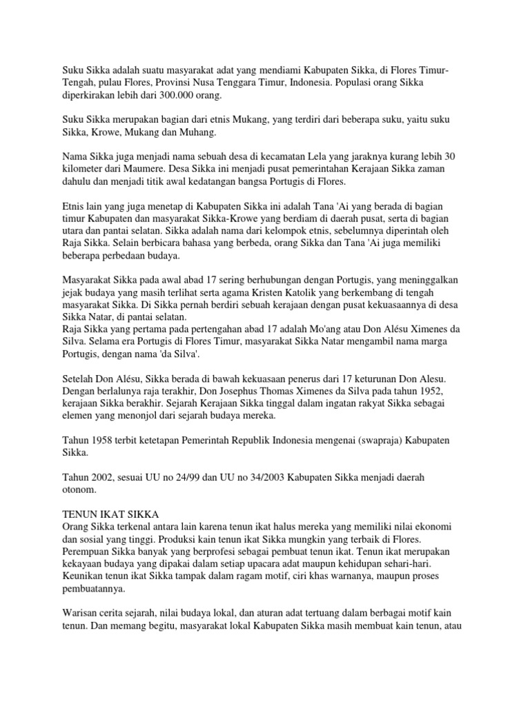 Budaya dan Sejarah Suku Sikka | PDF | Perjalanan