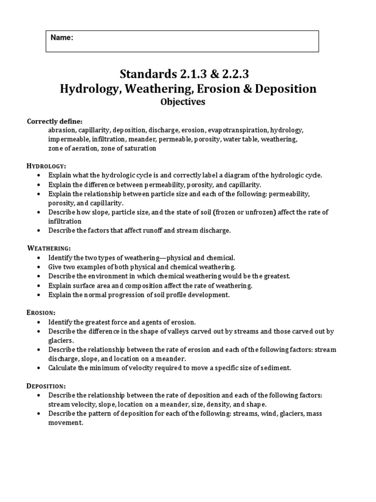 Hydrology Erosion Student Notes | PDF | Erosion | Hydrology