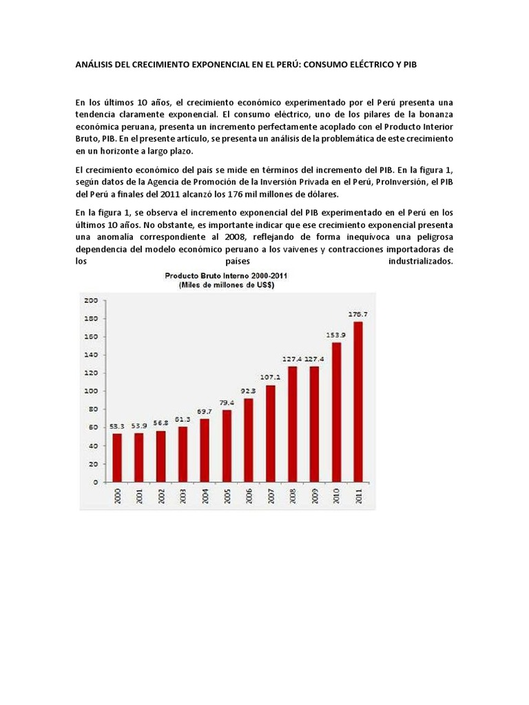 Crecimiento Exponencial del PIB y Consumo Eléctrico en Perú | PDF ...