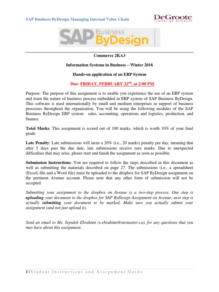 SAP ByD - Managing Internal Value Chain With SAP ByDesign PDF | PDF ...