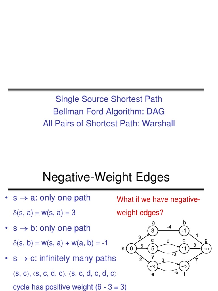 10 Bellmanford and SP in DAG - Algorithms (Series Lecture) | PDF | Dynamic Programming ...