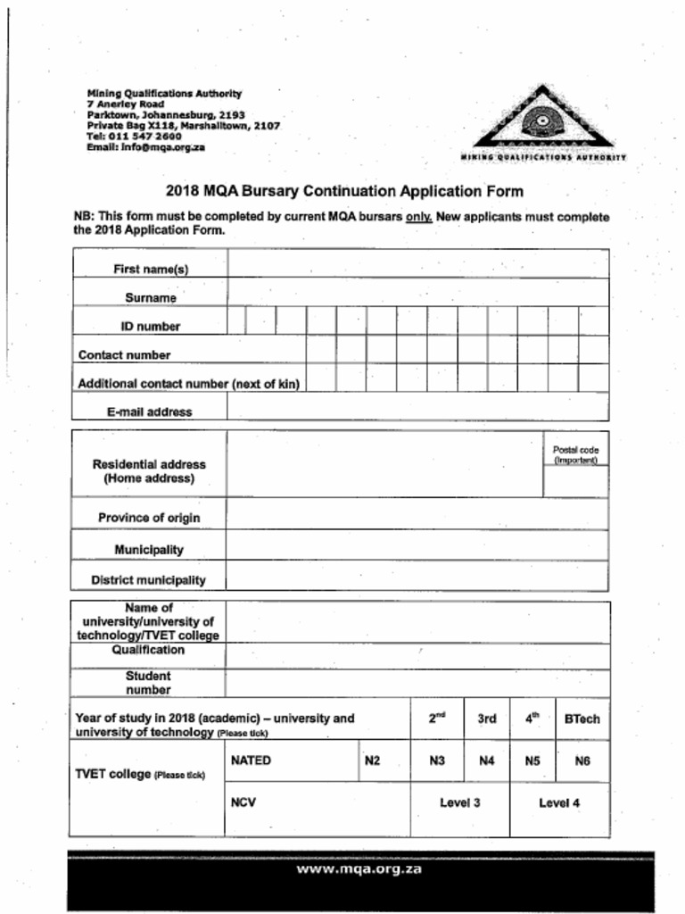 Mqa Continuation Form | PDF