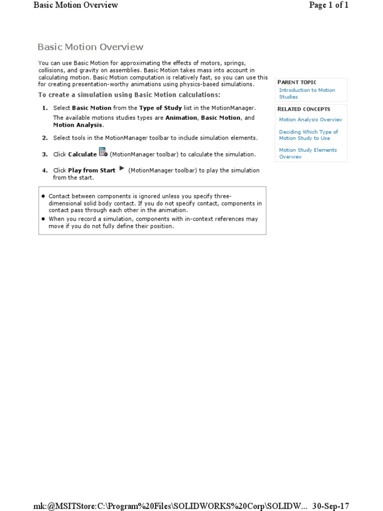 Basic Motion Overview | PDF