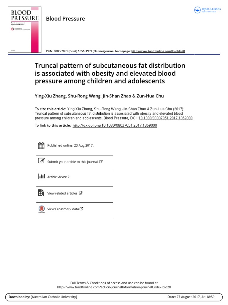 18 - Truncal Pattern of Subcutaneous Fat Distribution Is Associated ...