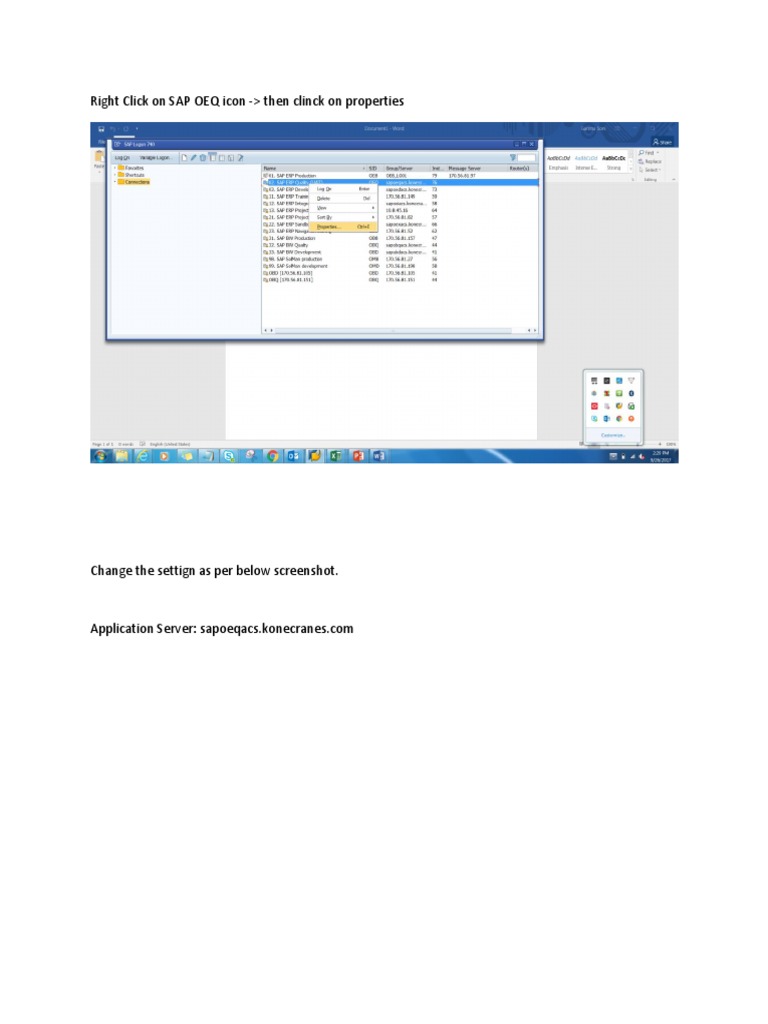 Changing IP Address Sap Gui | PDF