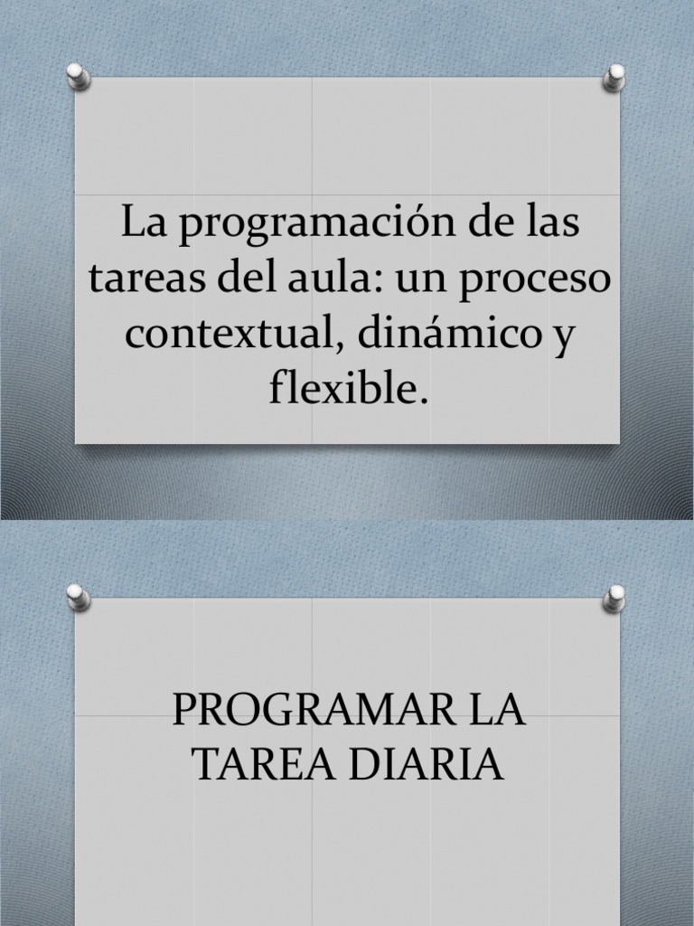 Programación de Las Tareas Del Aula | PDF | Maestros | Plan de estudios