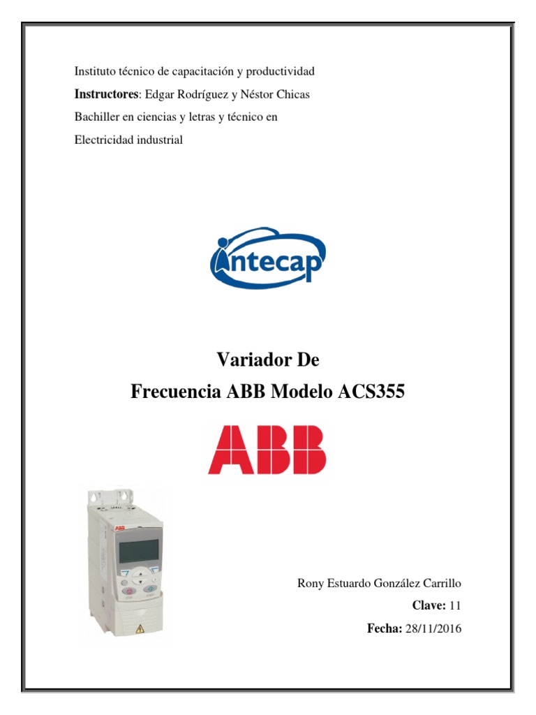 Variador de Frecuencia Abb Acs355 | PDF | Ingenieria Eléctrica | Electromagnetismo