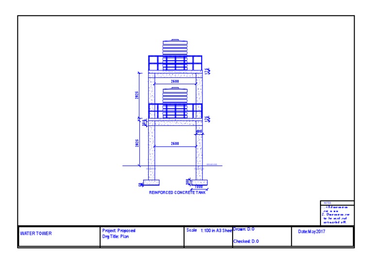 Water Tower Project: Proposed DRG Title: Plan 1:100 in A3 Sheet Date ...