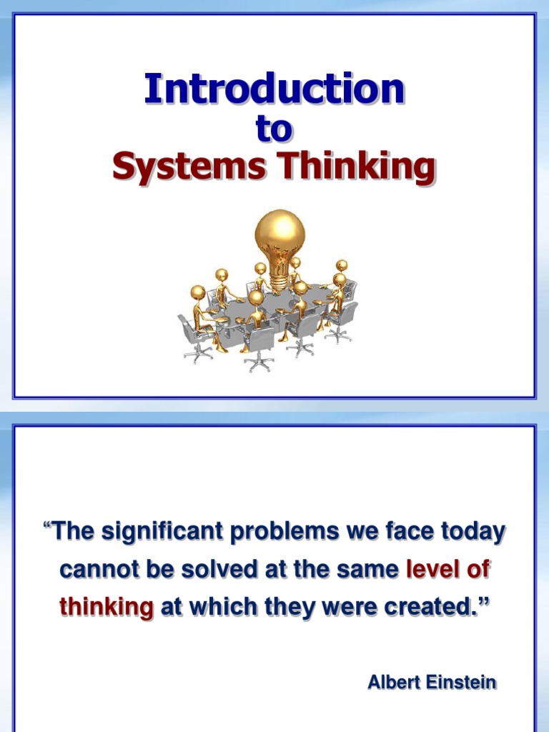 Lecture Systems Thinking | PDF | Systems Thinking | System
