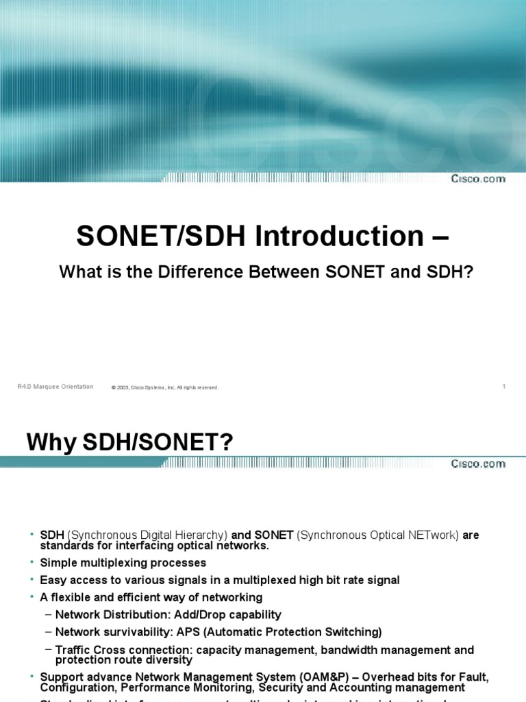 SONET/SDH Introduction - : What Is The Difference Between SONET and SDH? | PDF ...