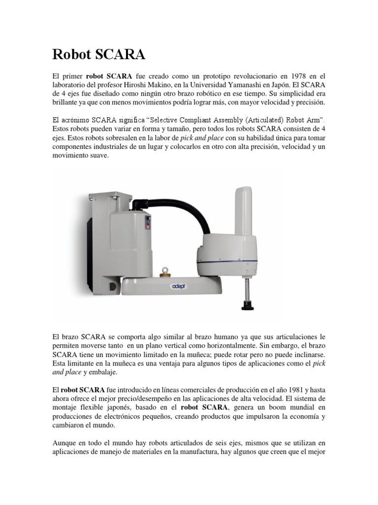 Robot Scara y Puma | PDF | Robot | Robótica