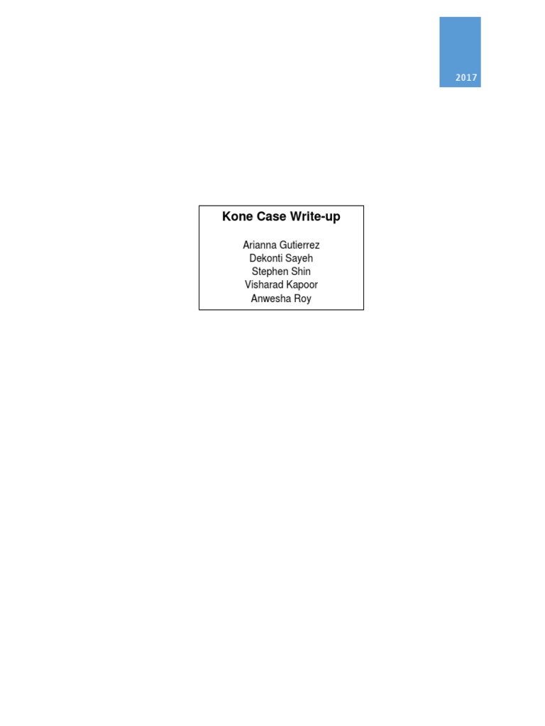 Kone Case Writeup | PDF | Elevator | General Contractor