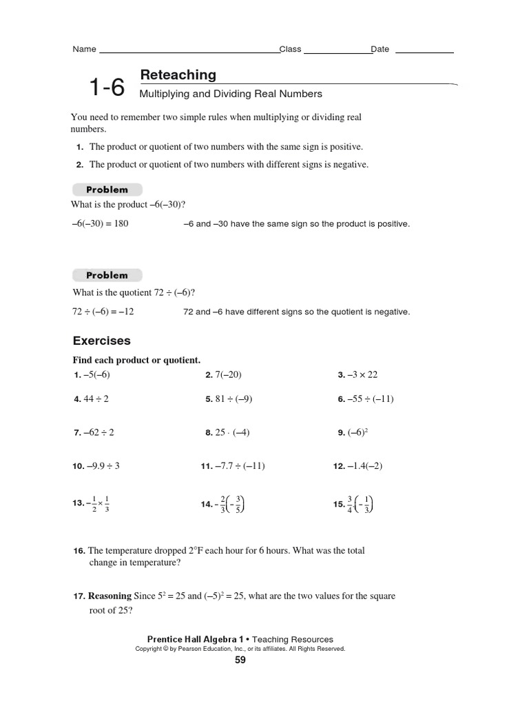 Reteaching 2-6 | Download Free PDF | Fraction (Mathematics) | Arithmetic