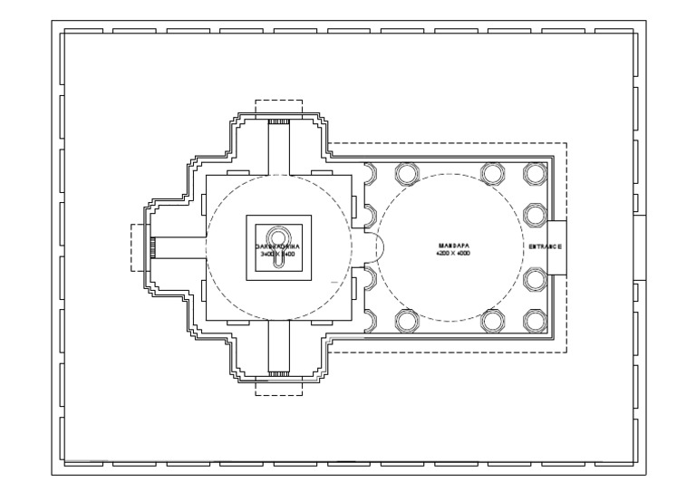 Floor plan design for Hindu temple with measurements of Garbhagriha ...