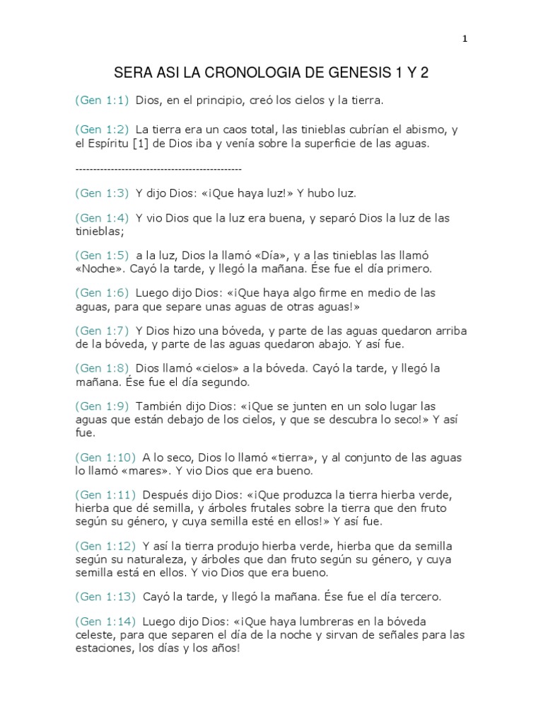 Sera Asi La Cronologia de Genesis 1 y 2 | Jardín del Edén | Adán