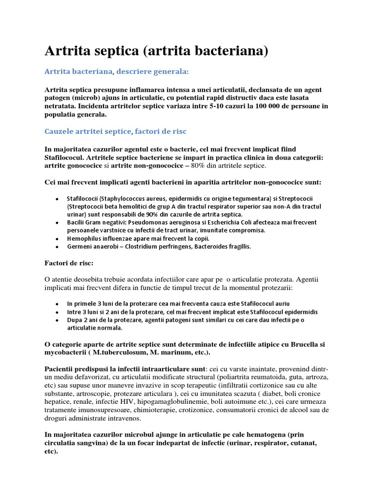 Artrita Septica | PDF