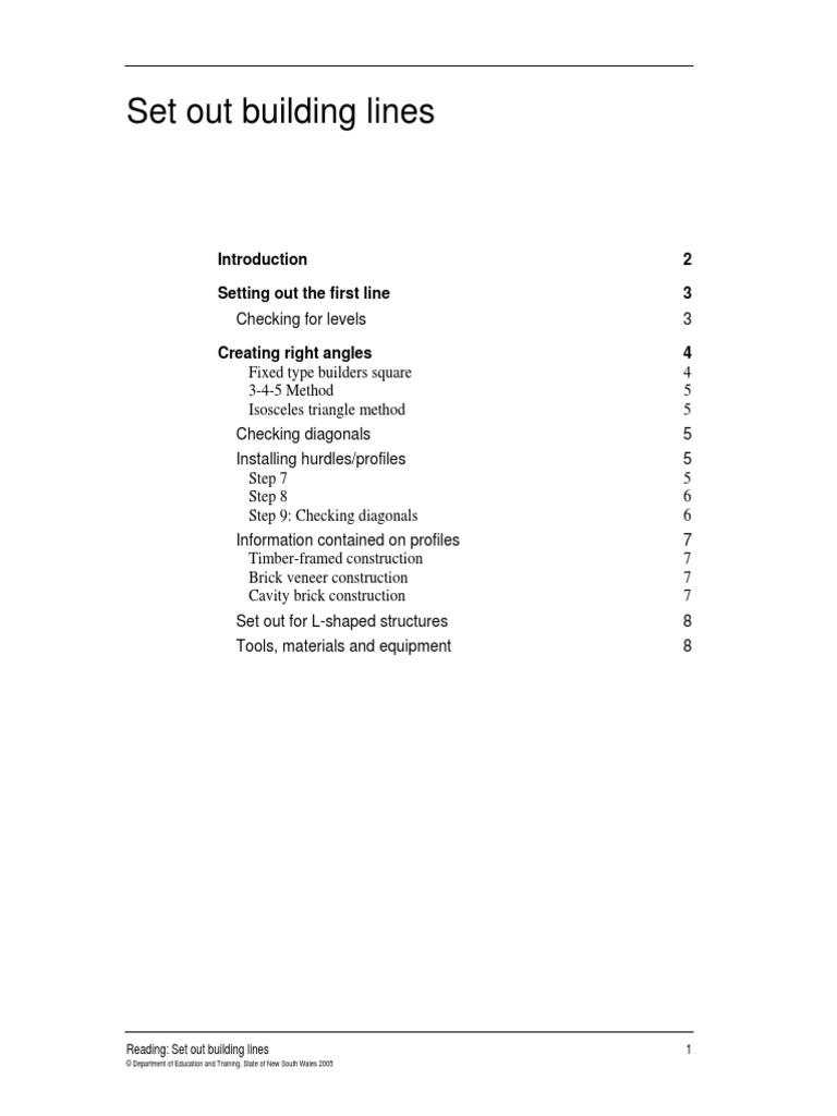 Set Out Building Lines: Setting Out The First Line 3 | PDF | Nature