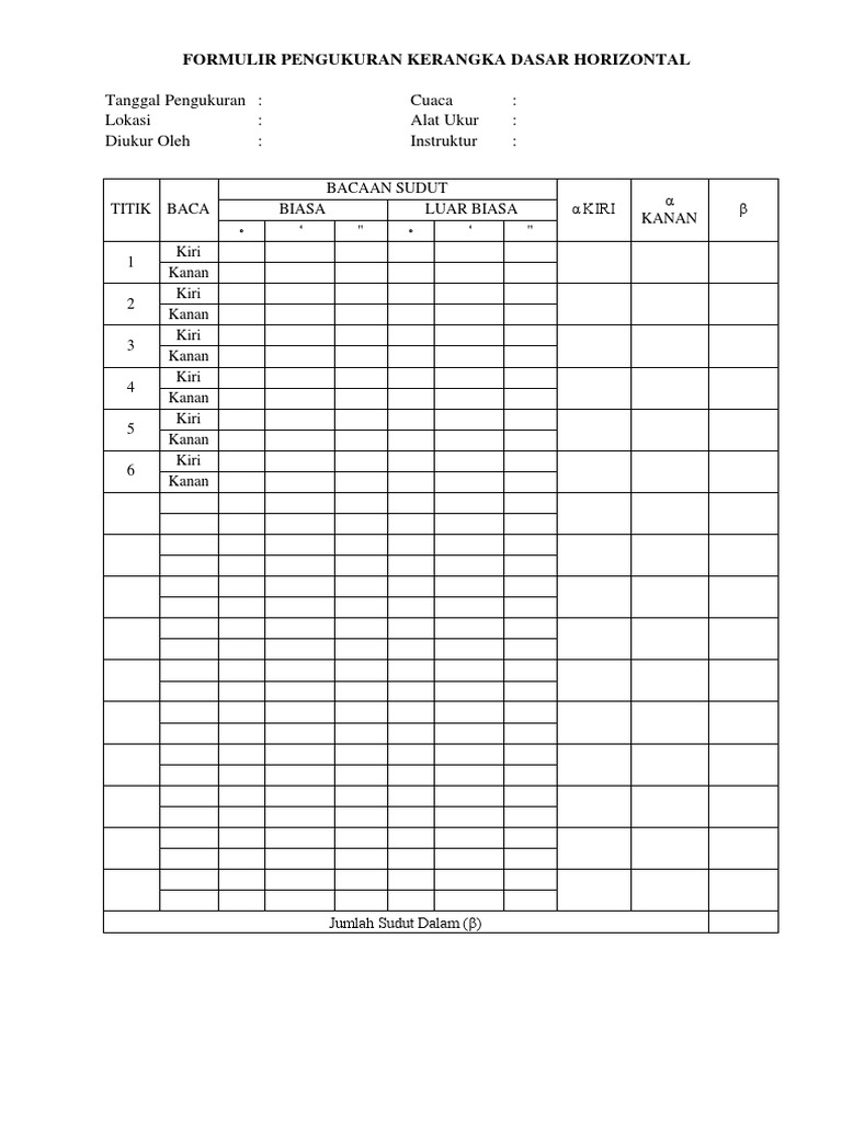 Formulir Pengukuran KDH | PDF