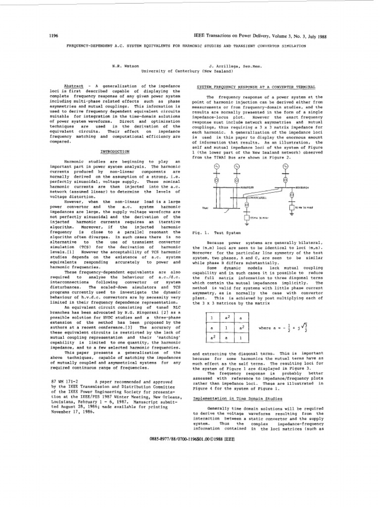 Ieee Transactions Power Delivery, Volume 3, July 1988: Tlwal | PDF ...