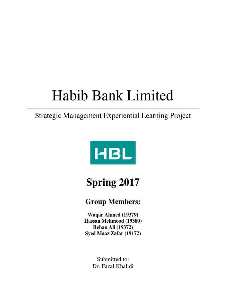 HBL Strategic Management | Download Free PDF | Banks | Strategic Management