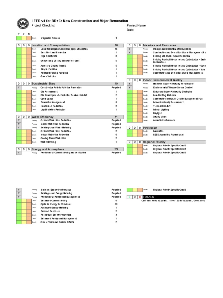 LEED v4 for Building Design and Construction _1 PAGE | Leadership In ...