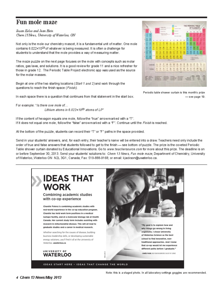 Mole Maze Puzzle May 2013 | Download Free PDF | Mole (Unit) | Iron