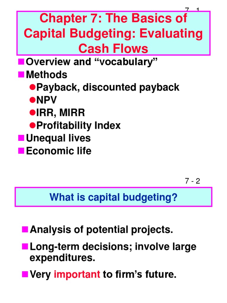 Chapter 7: The Basics of Capital Budgeting: Evaluating Cash Flows | PDF ...