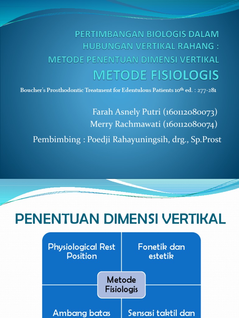 Metode Fisiologis Dan Dimensi Vertikal | PDF