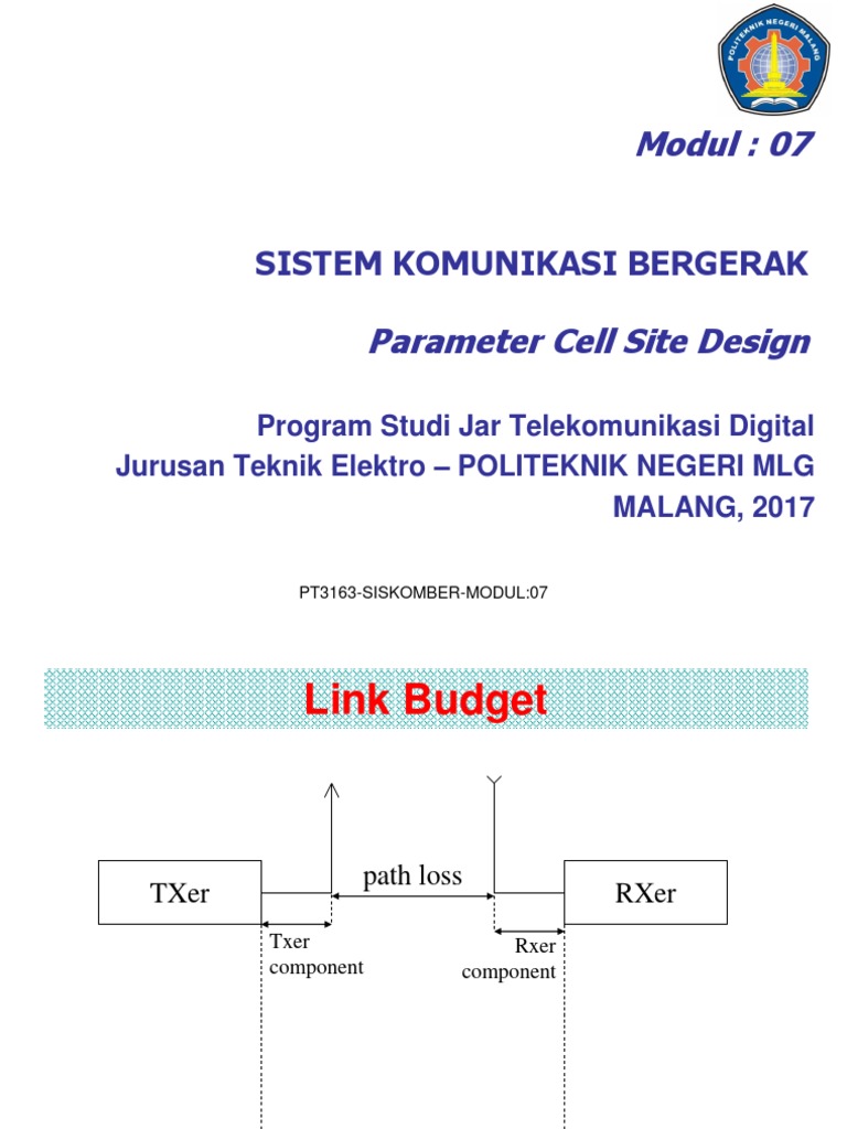 Materi 7 - Parameter Cell Site Design | PDF | Decibel | Electromagnetic ...