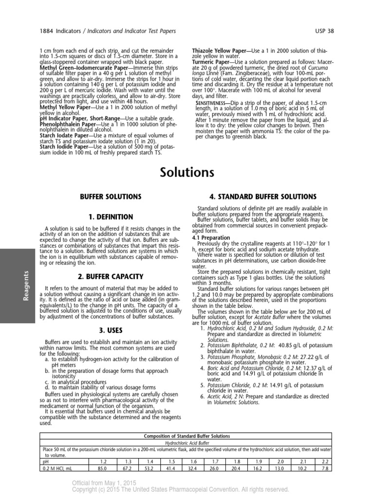 Buffer Solutions Pdf Buffer Solution Ph