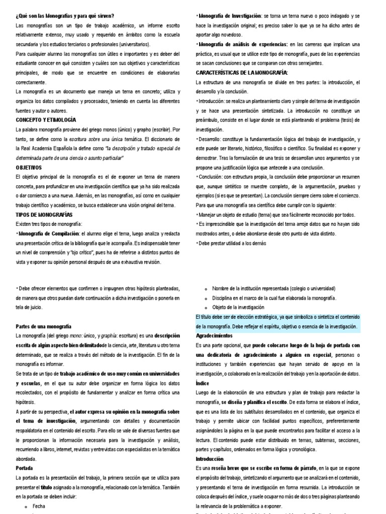 Qué Son Las Monografías y para Qué | PDF | Comillas | Science