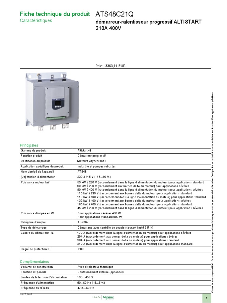 Altistart 48 - ATS48C21Q | PDF | Puissance (physique) | Électromagnétisme