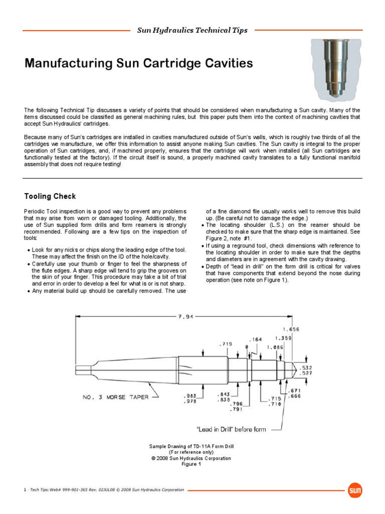 Manufacturing Sun Cartridge Cavities: Tooling Check | PDF | Machining | Industrial Processes
